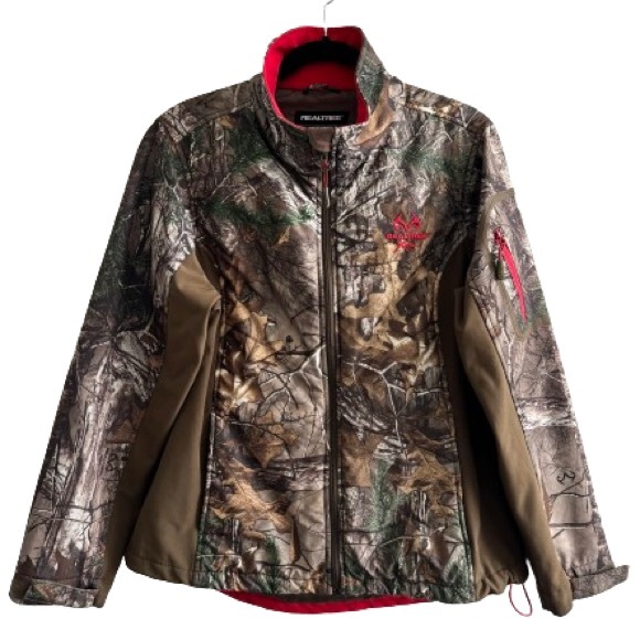 Realtree | Jackets & Coats | Realtree Tan Pink Camo Zip Jacket Hunting ...